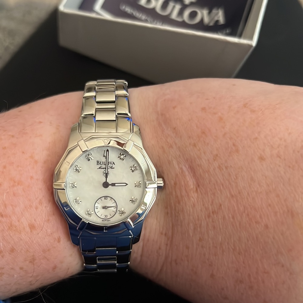 Bulova Marine Star Ladies Watch. Mother Of Pearl. Sta… - Gem